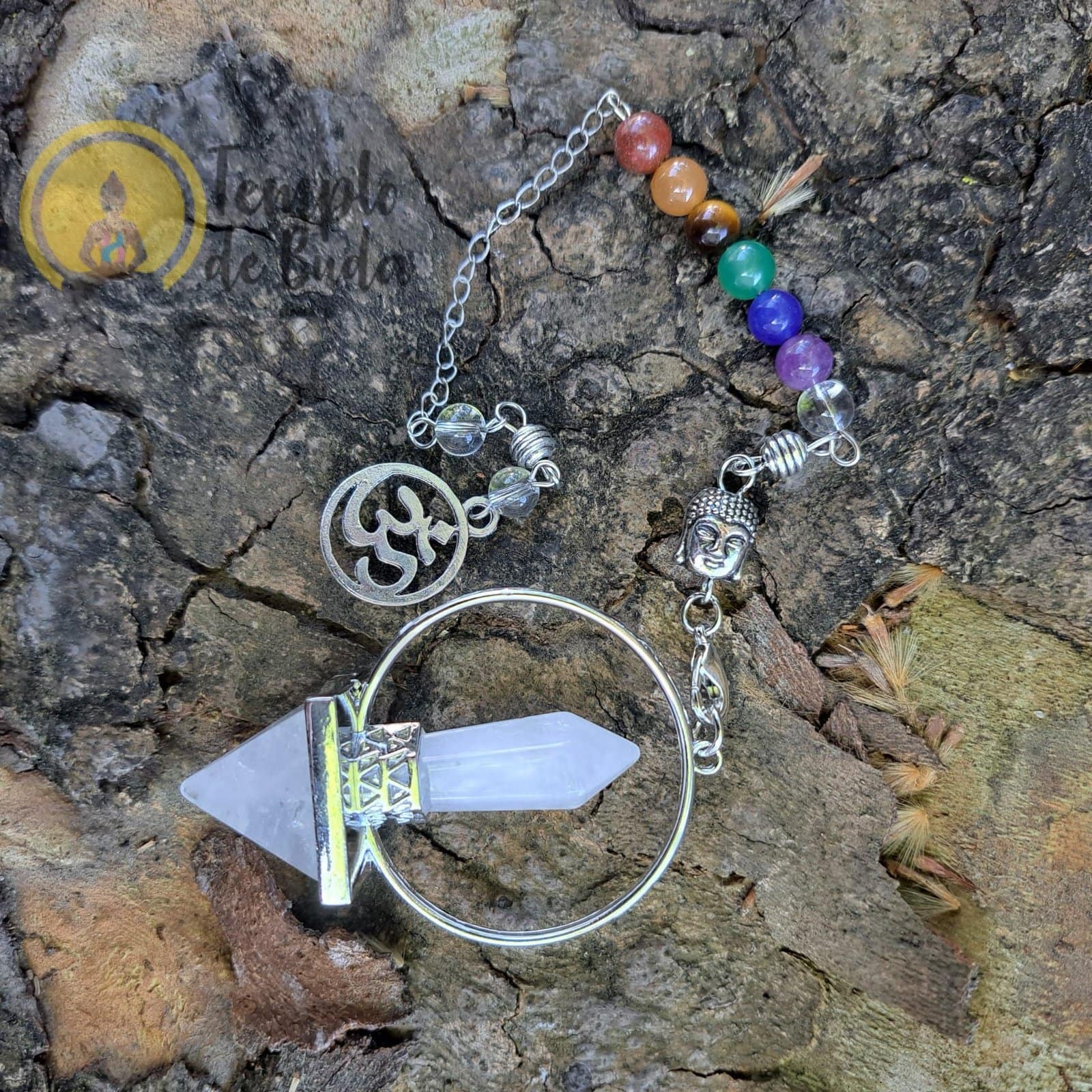 White Quartz Pendulum Pyramid Point - Buddha Temple